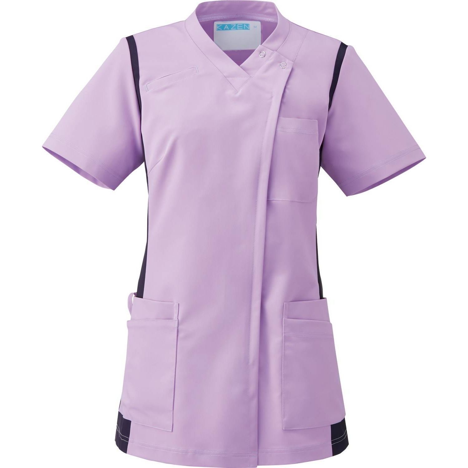 レディススクラブ(前開き) LL KAZEN WLD 972-53(ラベンダーxネイビー｜マツヨシ【松吉医科器械】医療・介護用品の総合サイト