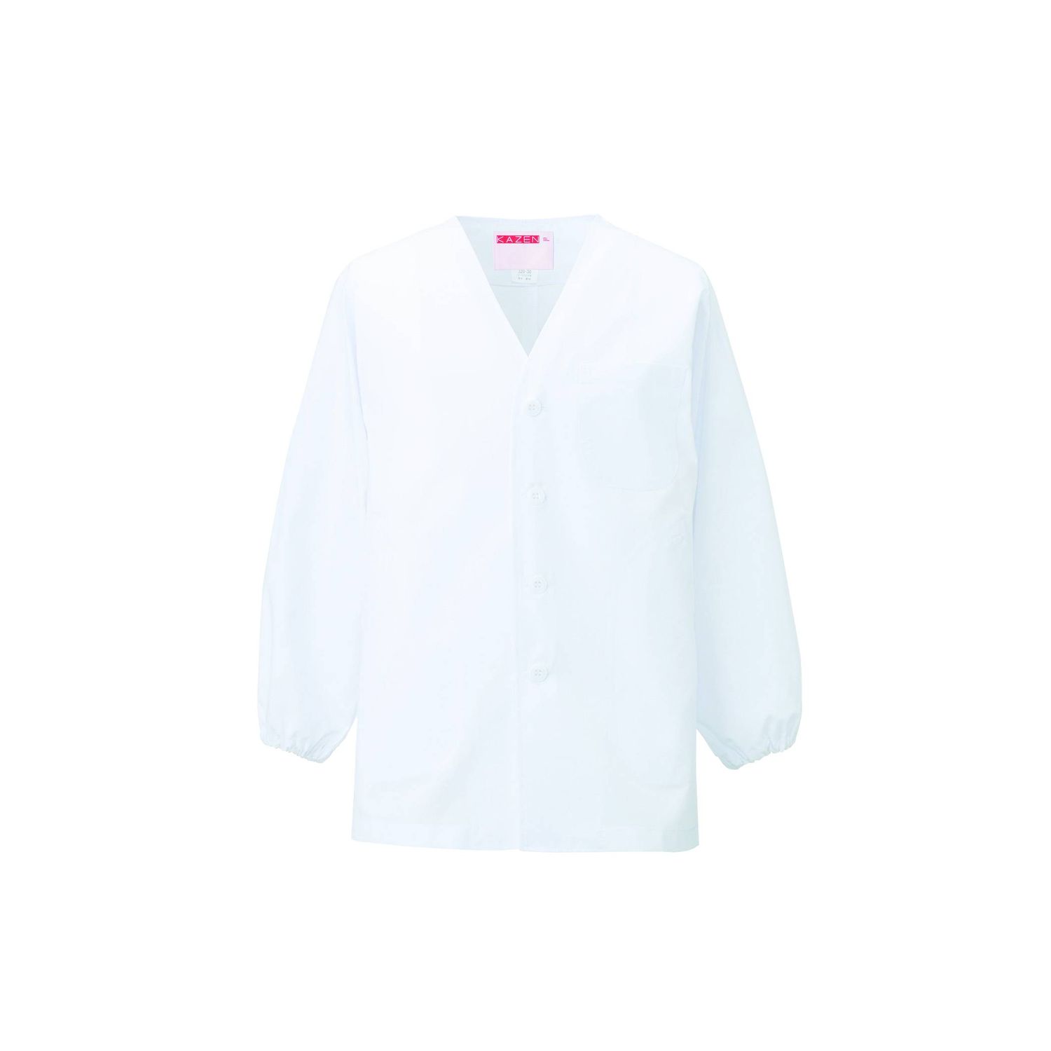 男子衿なし調理衣長袖 5L KAZEN WLD 320-30(ホワイト)｜マツヨシ【松吉医科器械】医療・介護用品の総合サイト