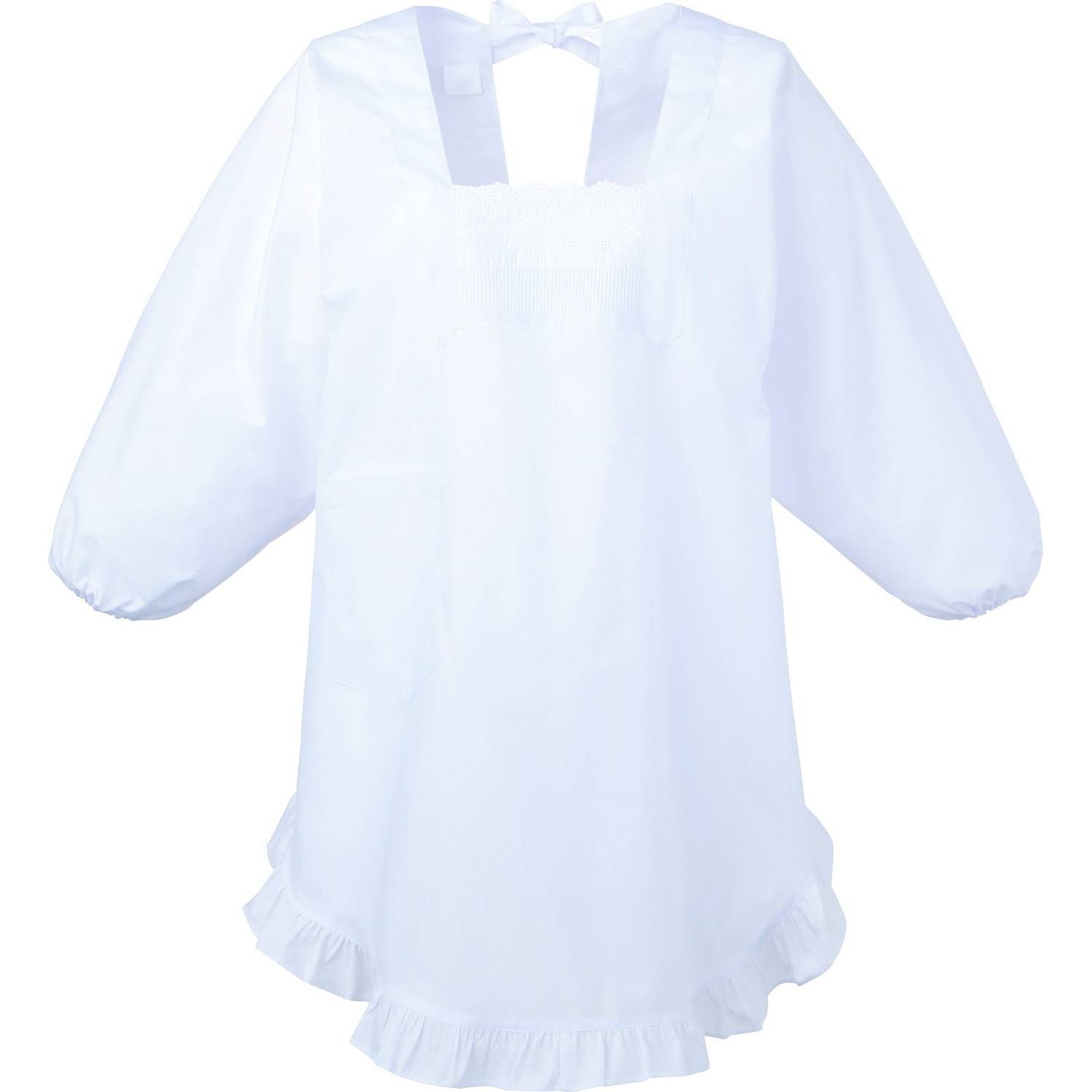 割烹着フリル付 L KAZEN WLD 380-30(ホワイト)｜マツヨシ【松吉医科器械】医療・介護用品の総合サイト