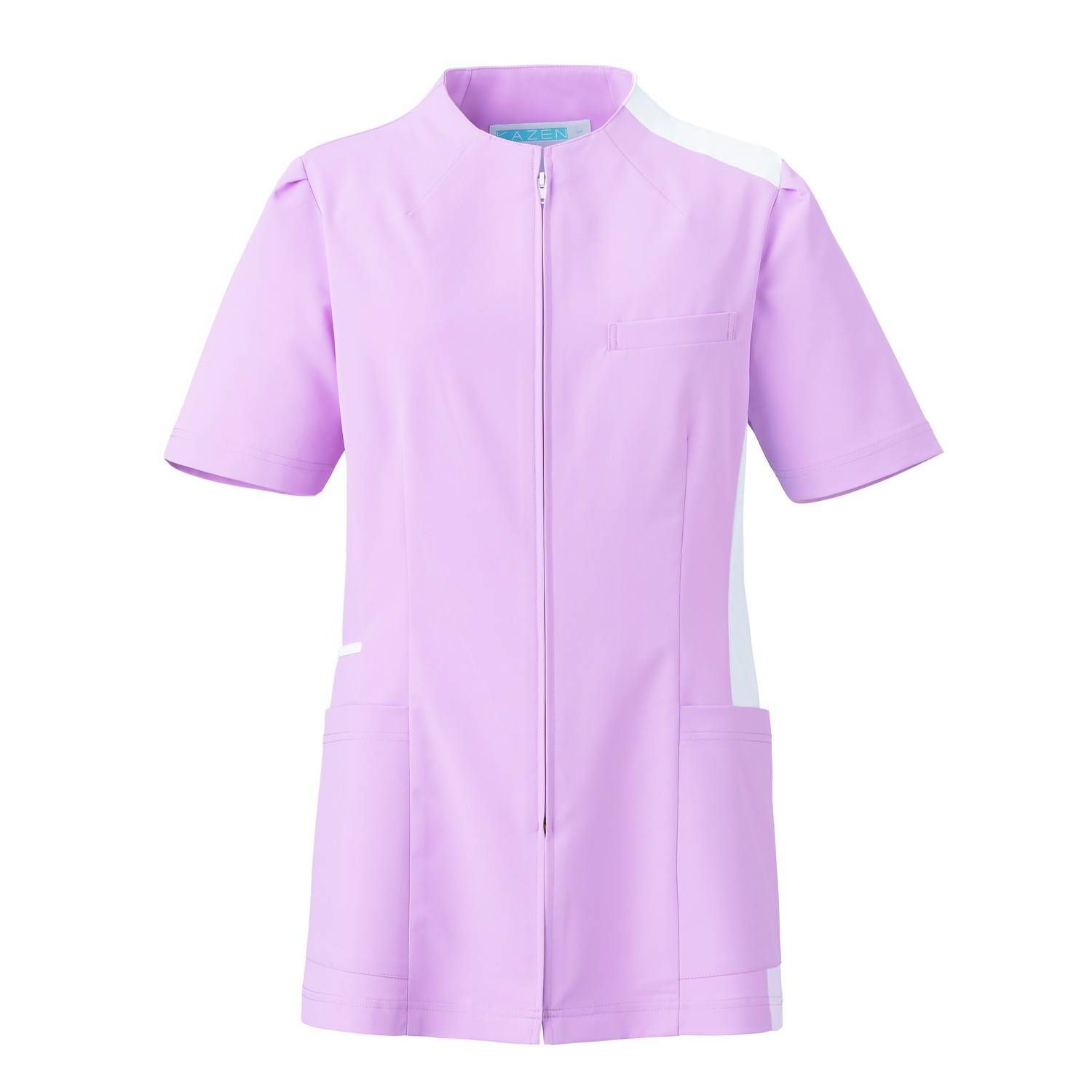 レディスジャケット 半袖 M KAZEN WLD 764-43(ピンクXホワイト)｜マツヨシ【松吉医科器械】医療・介護用品の総合サイト