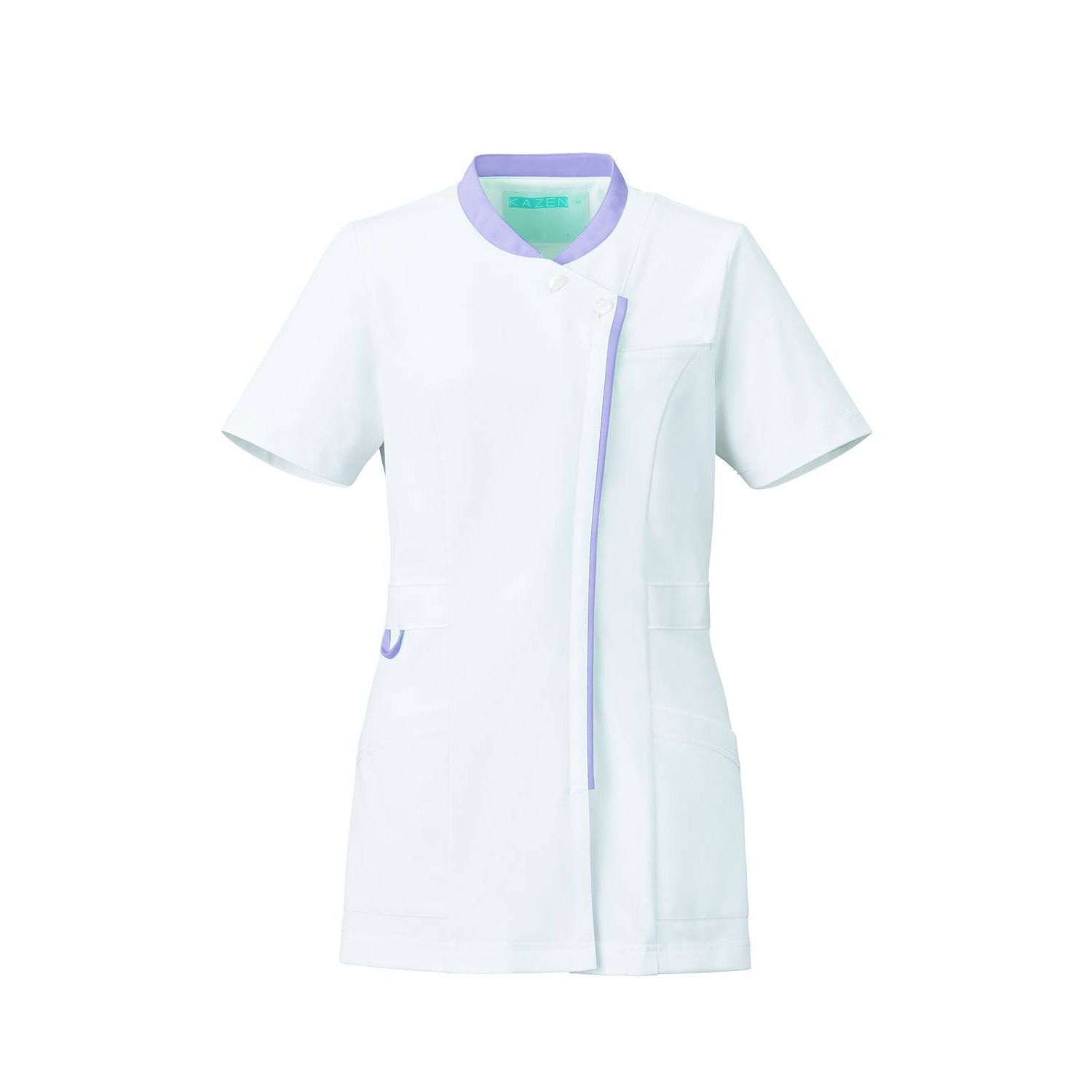 レディスジャケット 半袖 S KAZEN WLD 778-24(ホワイトXラベンダー)｜マツヨシ【松吉医科器械】医療・介護用品の総合サイト