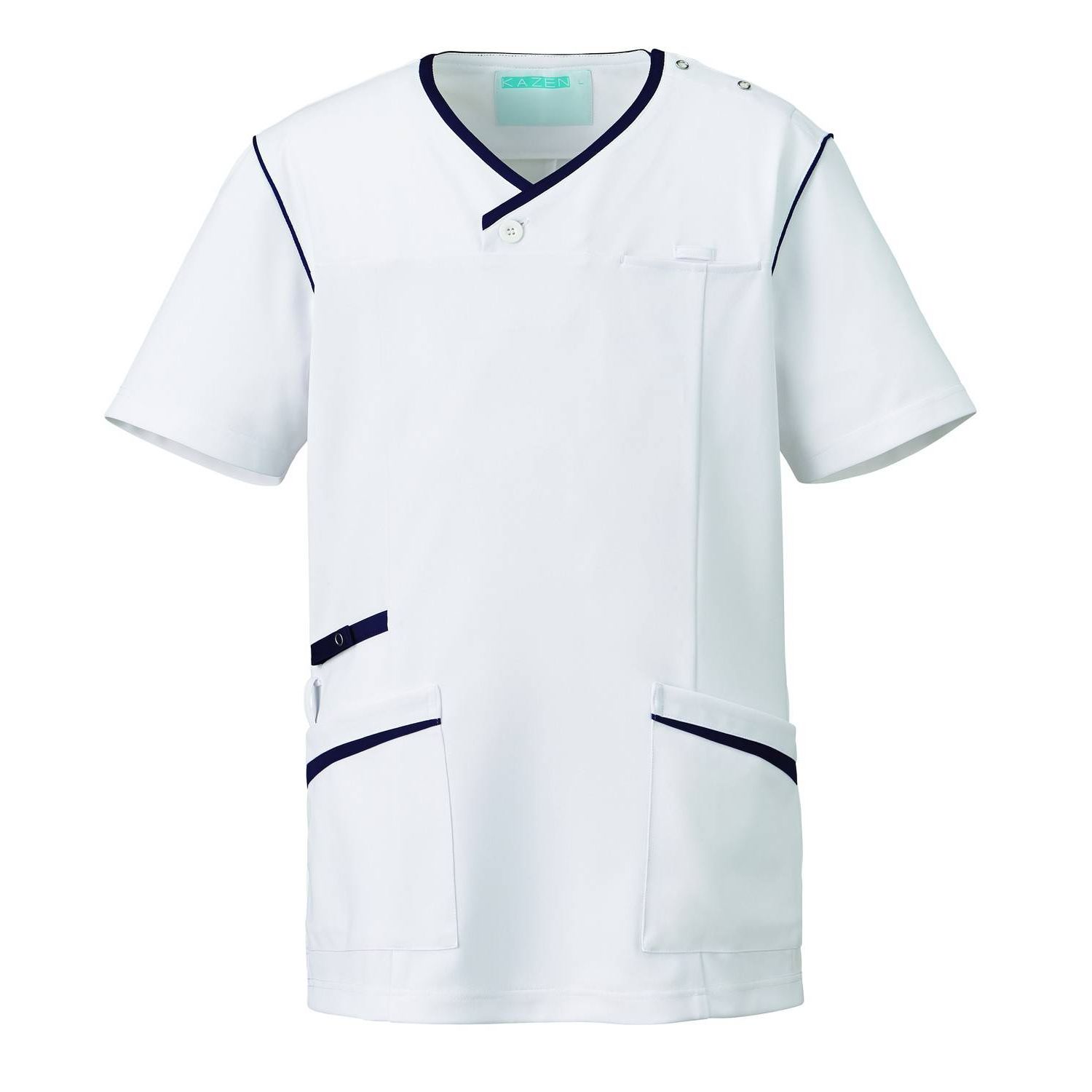 メンズスクラブ L KAZEN WLD 991-18(ホワイトXネイビー)｜マツヨシ【松吉医科器械】医療・介護用品の総合サイト