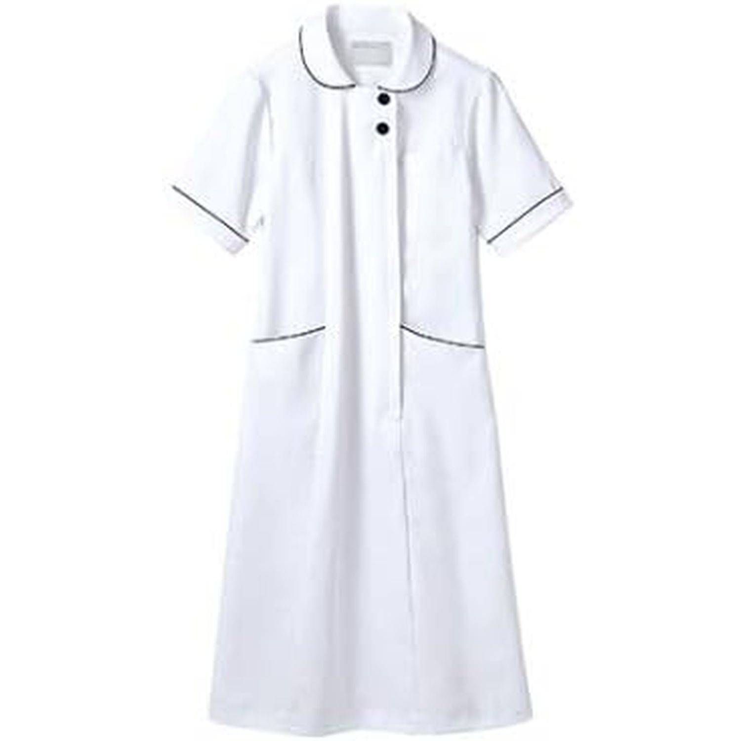 ナースジャケット(レディス・半袖) 24-6513-0504 LL 73-1968(シロXネイビー)｜マツヨシ【松吉医科器械】医療・介護用品の総合サイト